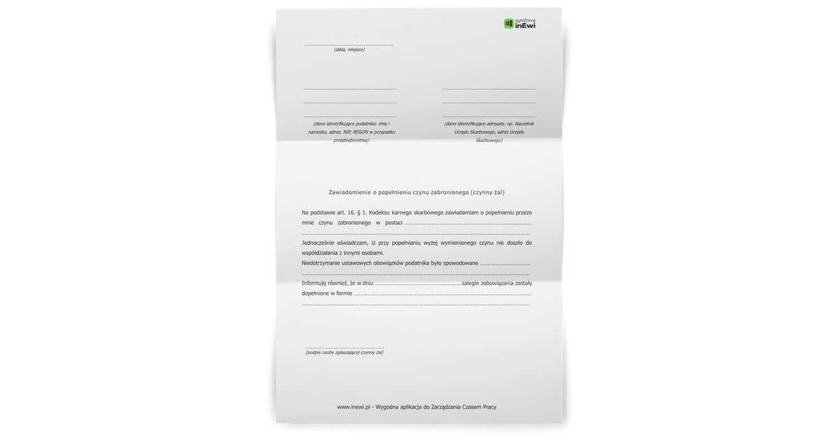 Czynny żal | inEwi Wzory